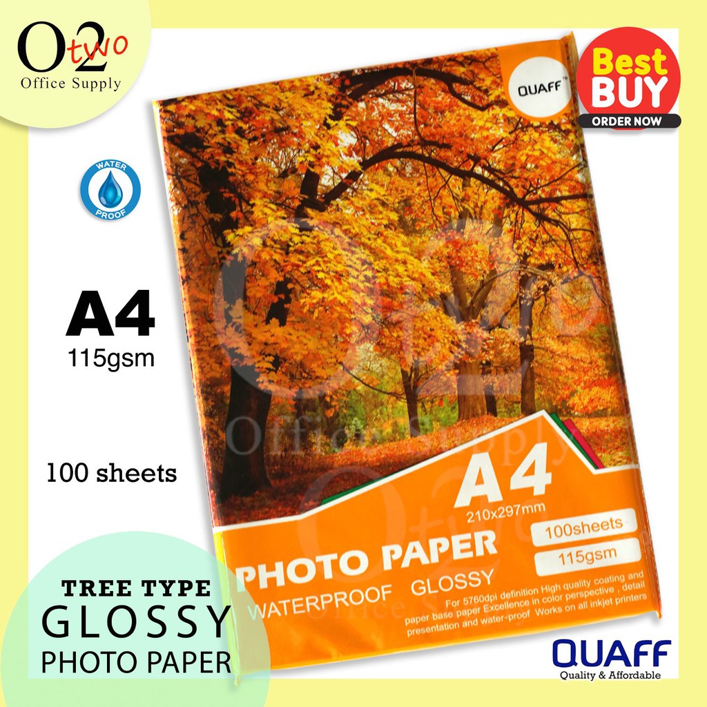 QUAFF Glossy Photo Paper A4 115gsm(100Sheets) | Shopee Philippines