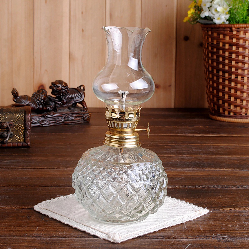 Indoor Oil Lamp,Classic Oil Lamp with Clear Glass Lampshade,Home Church ...
