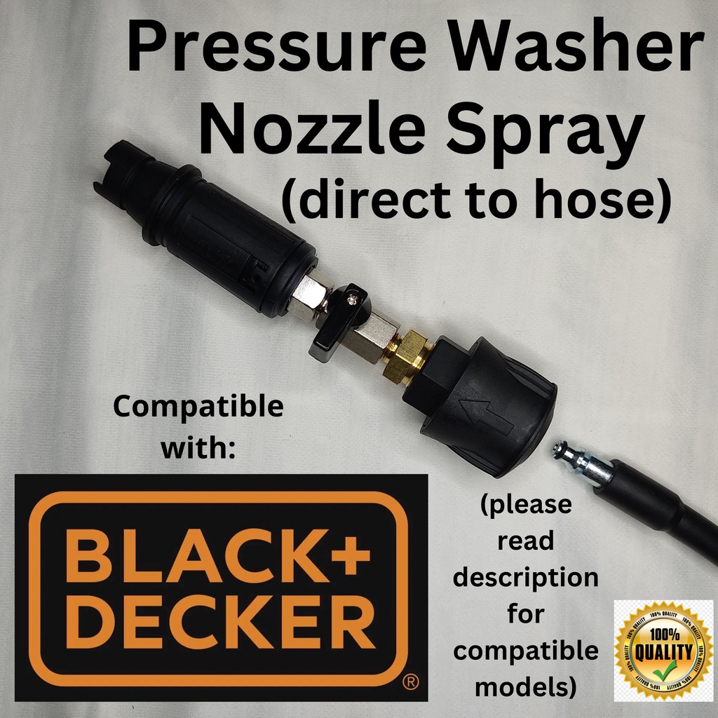 BLACK AND DECKER SHORT NOZZLE SPRAY PRESSURE WASHER DIRECT TO HOSE PW1400S PW1470TD BW13 BW15 ...