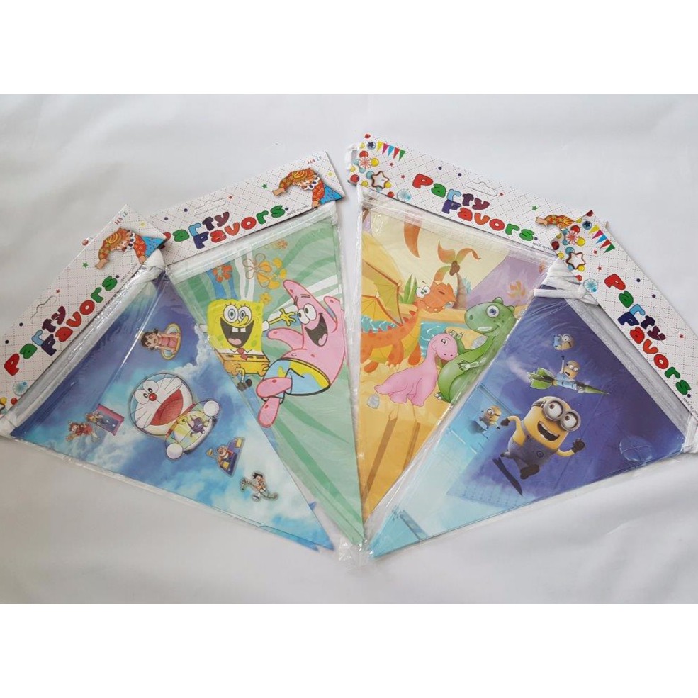 Assorted Design Banderitas Triangle Flag Banner Minions Dinosaur ...