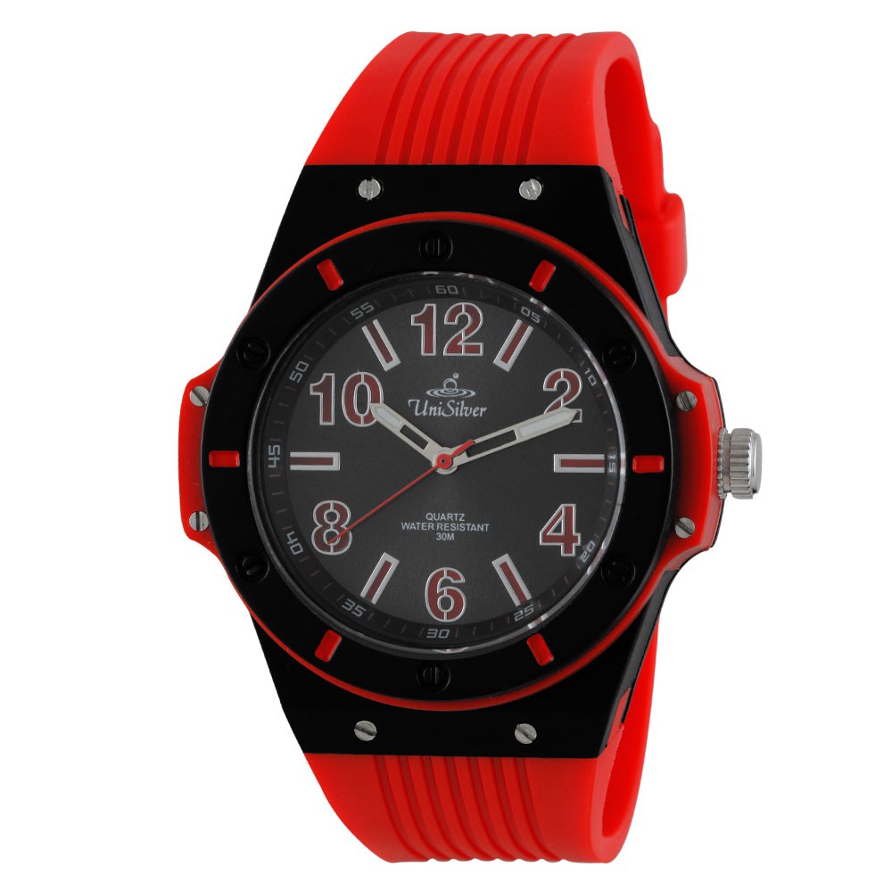 UniSilver TIME Men's Red Analog Rubber Watch KW2392-1104 | Shopee ...