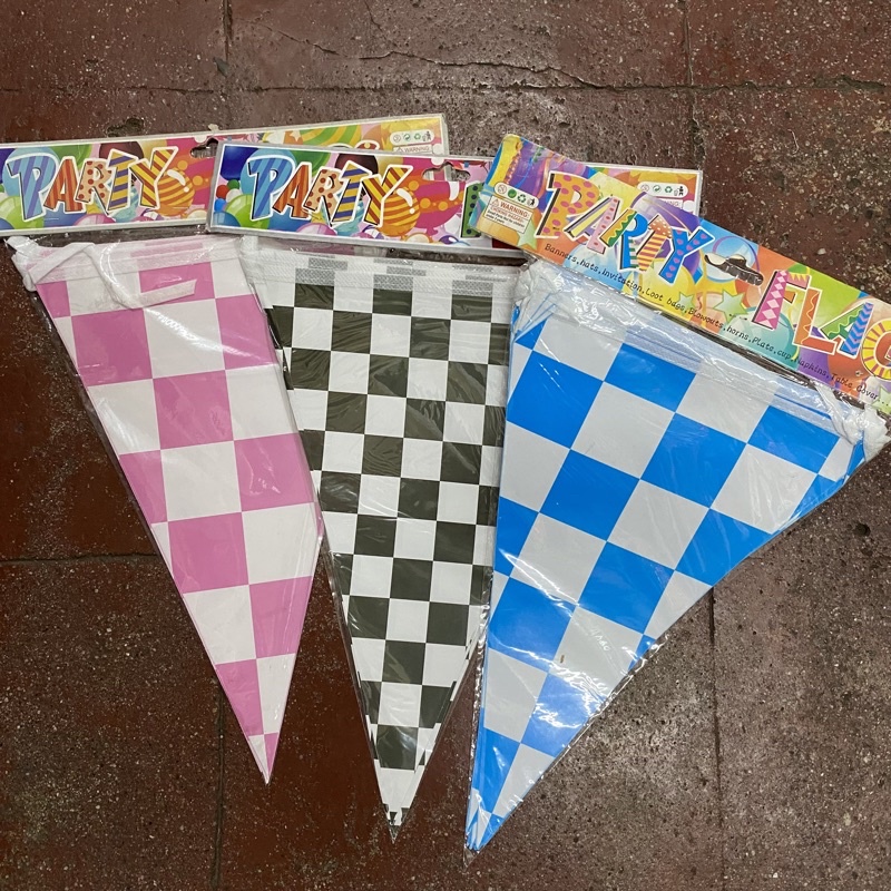 Racing Cars Theme Checkered Party Banderitas/ Flag Banner | Shopee ...