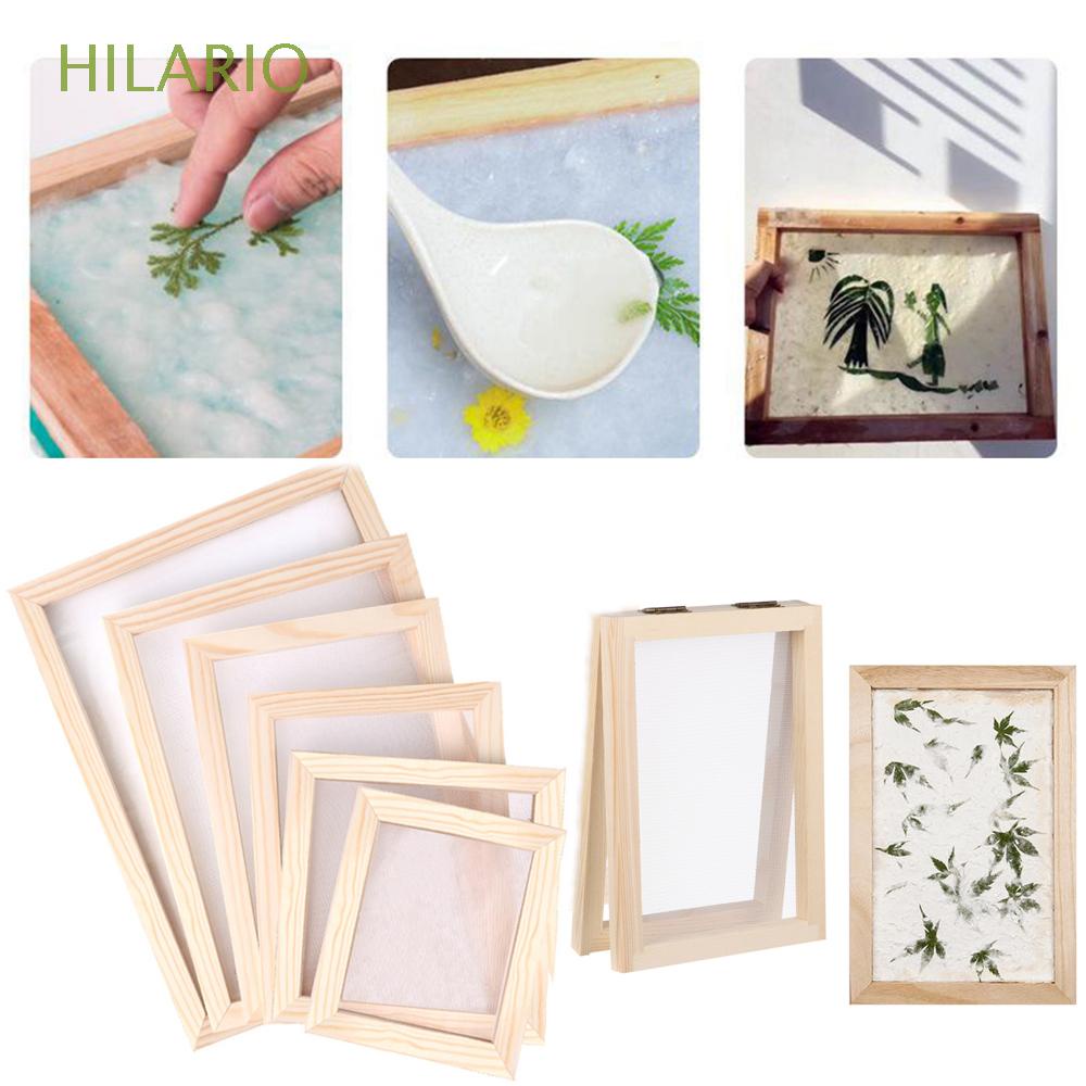 HILARIO DIY Screen Frame Retro Wooden paper holder Paper Making Screen ...