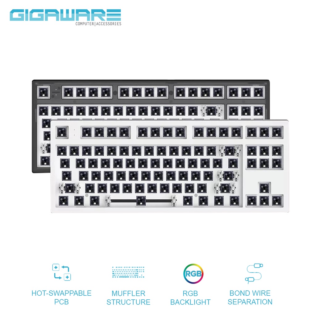 Gigaware MK870 DIY 87 Keys Hot-swappable 80% Mechanical Keyboard Kit ...