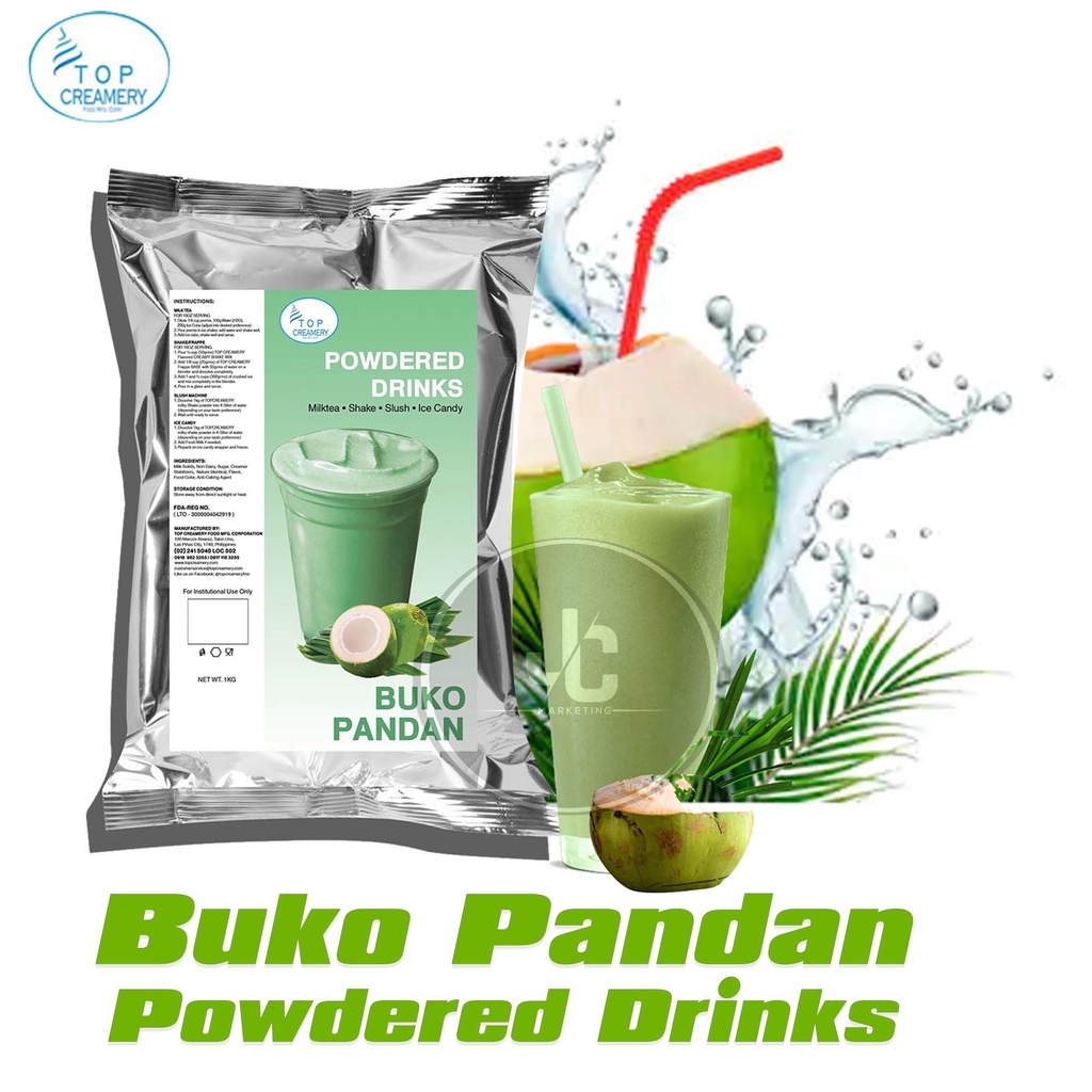 Top Creamery™ Buko Pandan Powder 1kl Can use for Milk Tea Shake Frappe ...