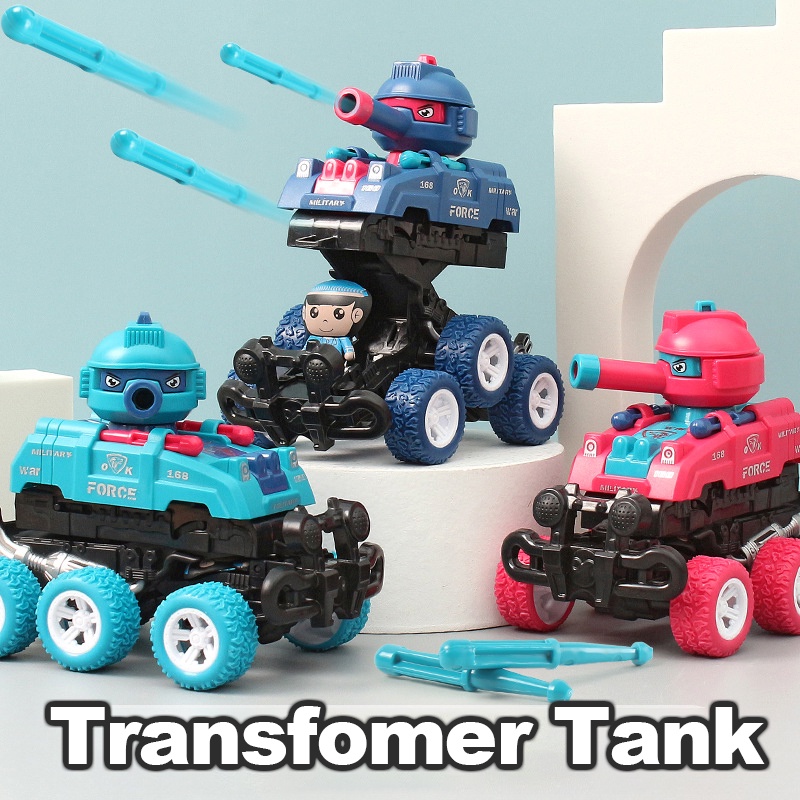 Transforming Tank Shoot Crash Transform Tank Transformer Toy Inertial ...