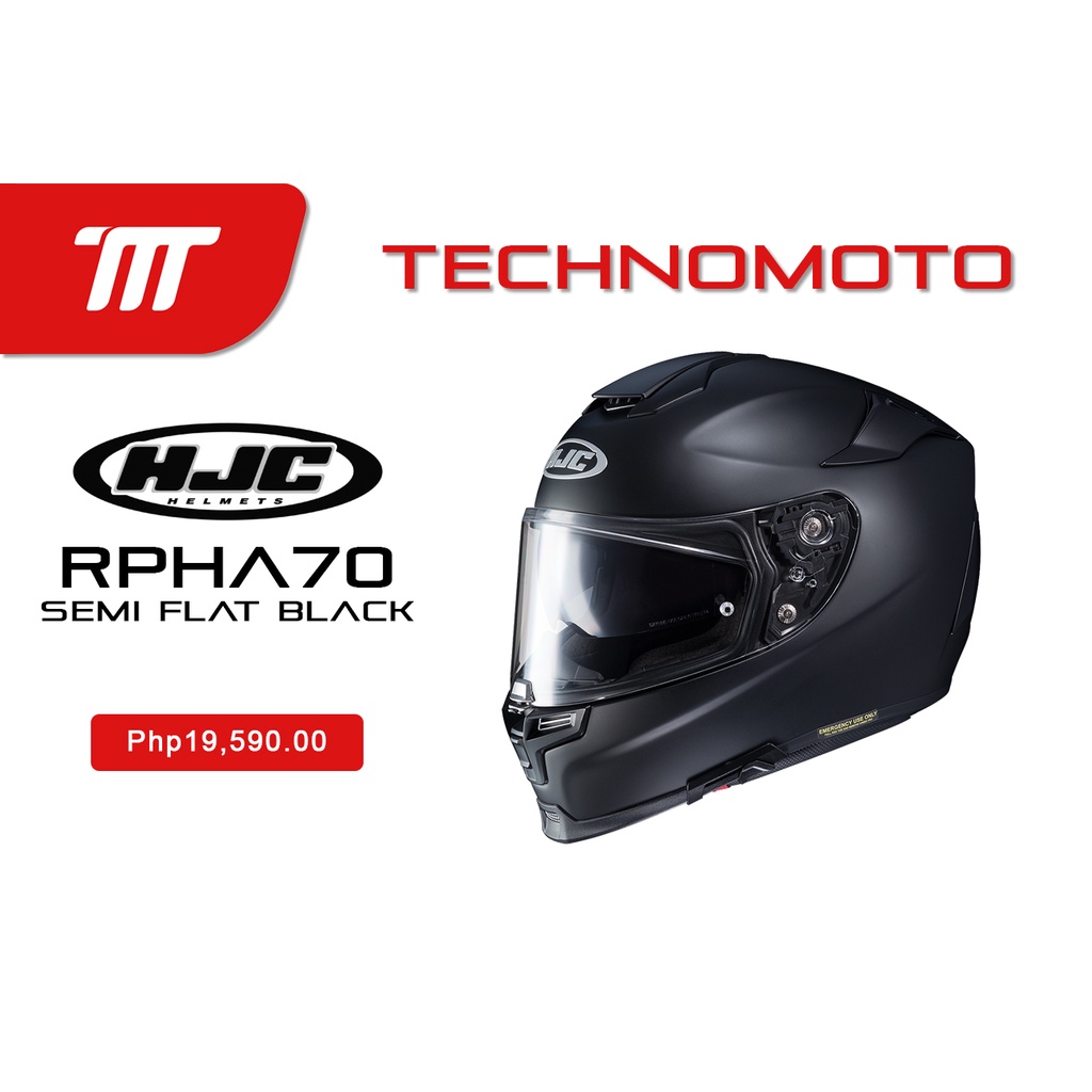 HJC Helmets RPHA 70 Solid (Pearl White Ryan, Semi Flat Black, Metal ...