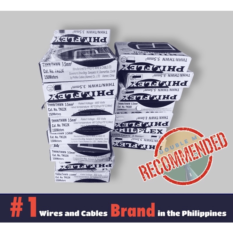 THHN/THWN WIRE PHILFLEX #14 (2.0 mm2) #12 (3.5mm2) 150 meters [Per Box ...