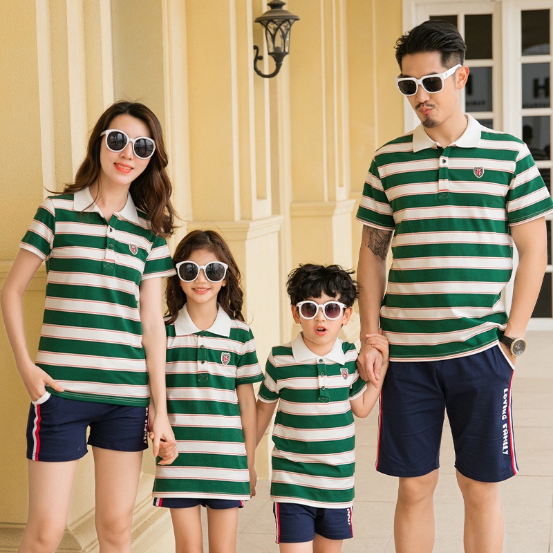family shirt set of 4 3 5 polo neck couple tshirt mother and daugther ...