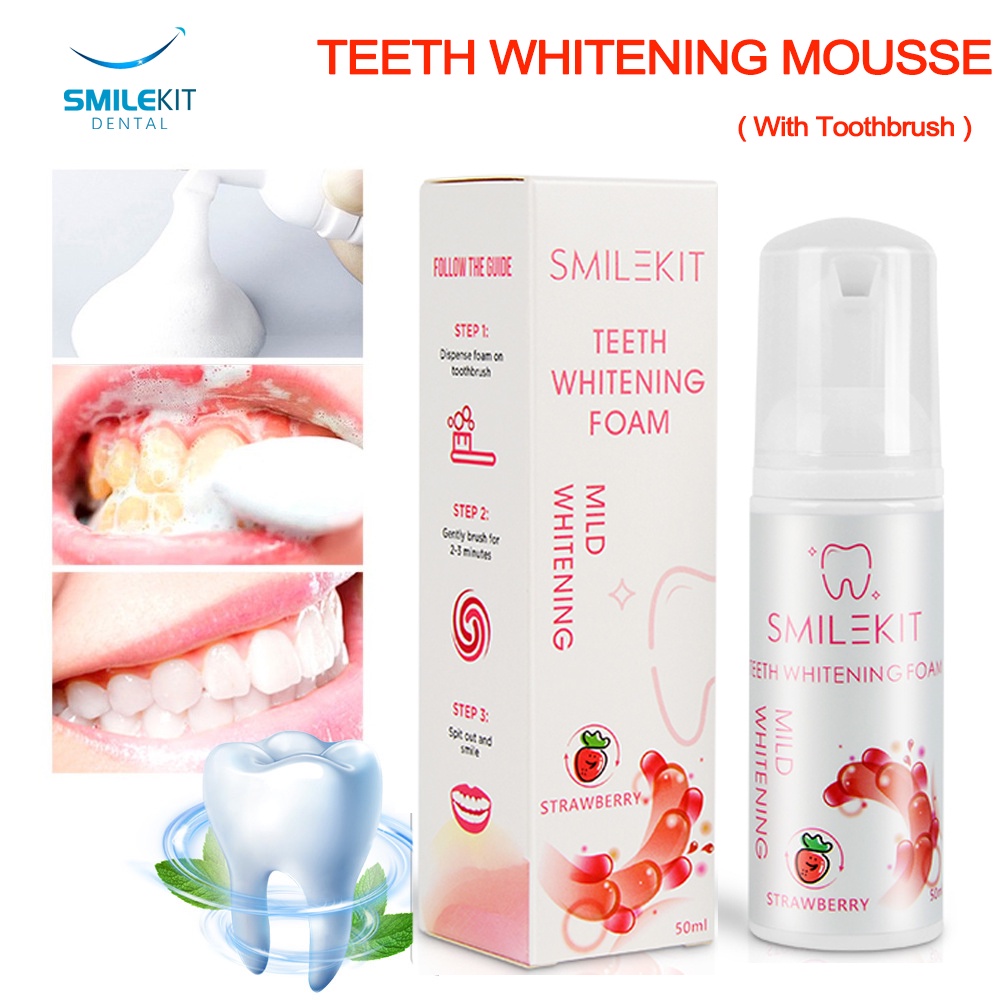 SMILEKIT Teeth Whitening Mousse Foam Toothpaste Fresh Breath Tartar ...