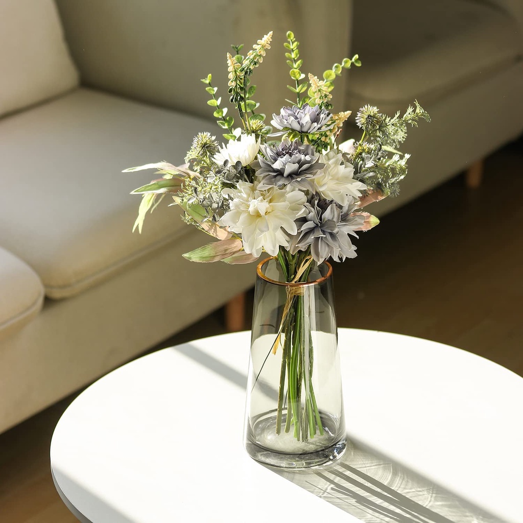 Artificial Dahlia Flowers Bouquets Fake Flowers Plants Silk Plastic ...