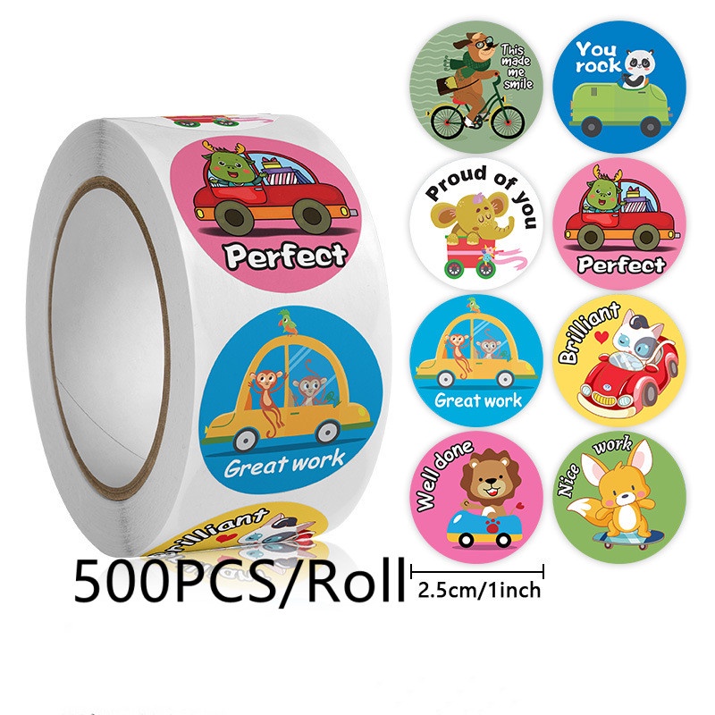 1Inch 500PCS/Roll Reward Stickers for Teachers Fun Motivational and ...