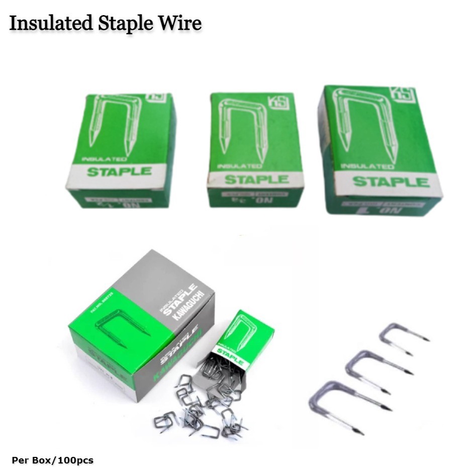 Insulated Staple Wire 1/2 , 3/4 , 1 (Per Box /100pcs) | Shopee Philippines