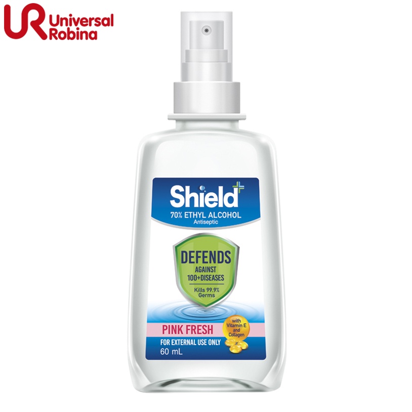Shield+ 70% Ethyl Alcohol 60ml - Pink Fresh - Disinfectant - Scented ...