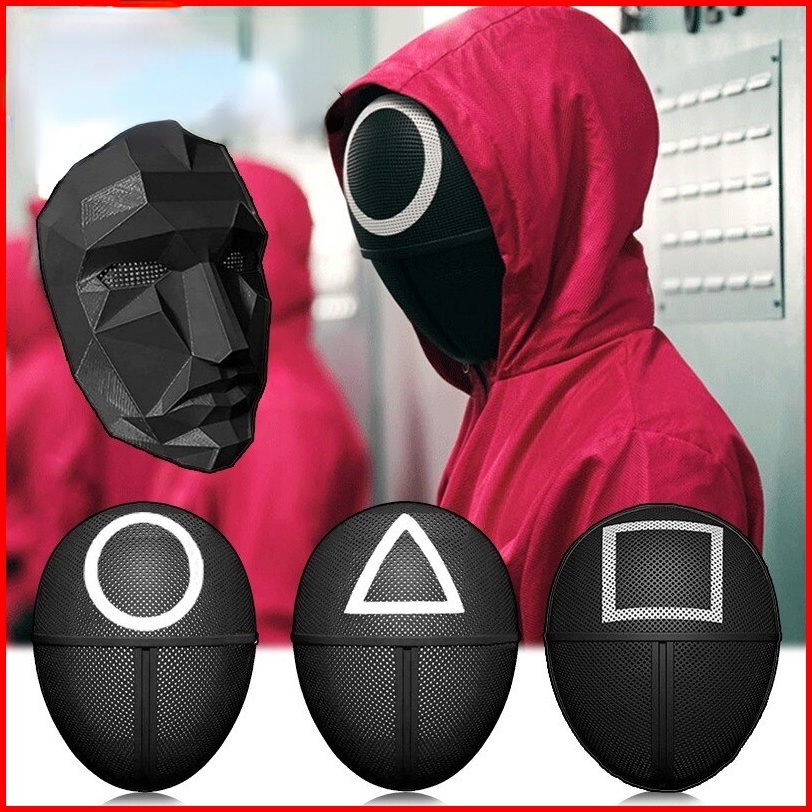 Squid game soldier mask Halloween Cosplay horror headgear staff guard ...