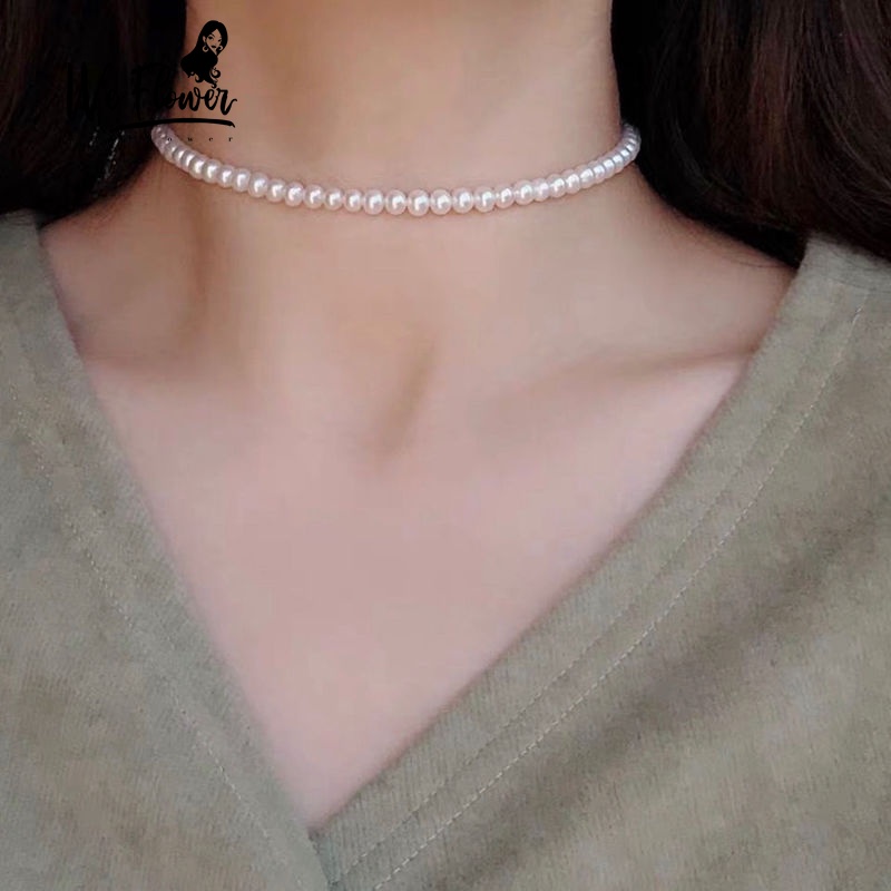 We Flower Vintage 14K Gold Pearl Choker Necklace for Women Wedding ...
