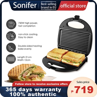 Sonifer gourmet Sandwich Maker bread toaster breakfast machine w/ Non ...