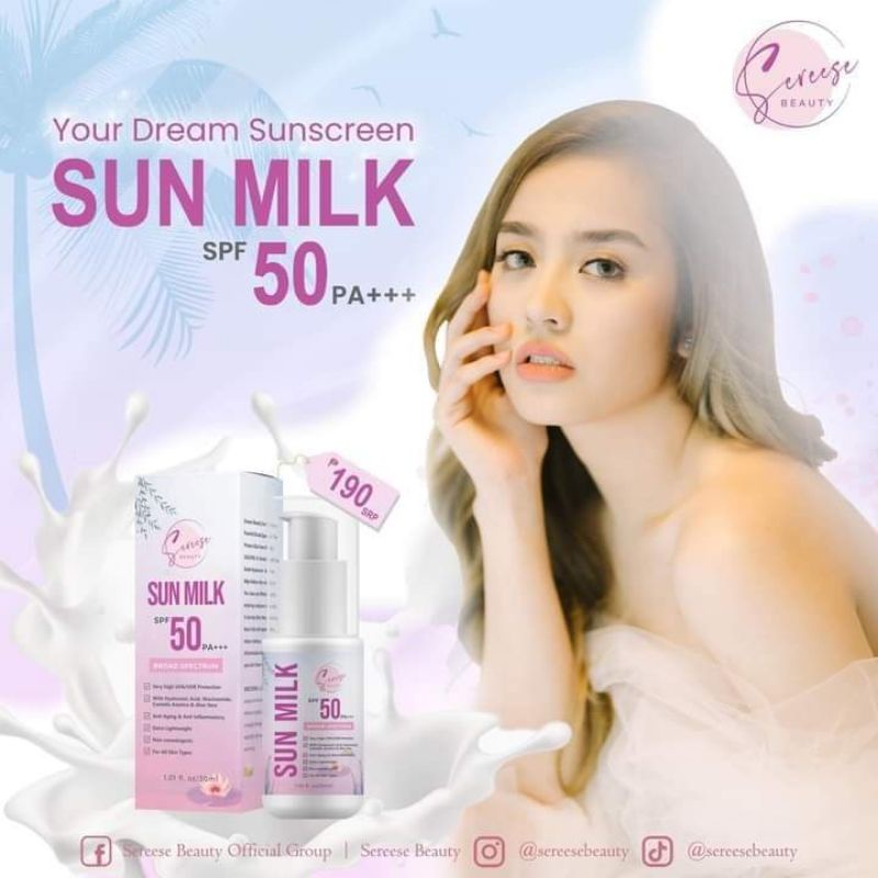 Sereese Beauty Sun Milk Sunscreen SPF 50 PA+ | Shopee Philippines