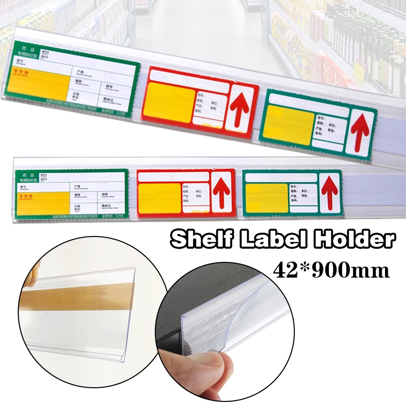 PVC Shelf Label Holder Clear Self-adhesive Data Strip Price Tag Display ...