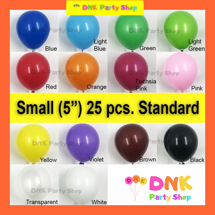 25 pcs Size 5"/6" Balloons Inches Small Mini Standard Ordinary Rubber ...