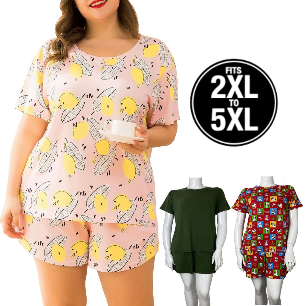 Plus Size Terno Plain And Printed With Pockets Shopee Philippines