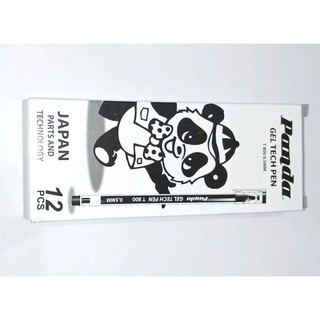 BLACK Color ink PANDA Gel Tech pen 0.5 mm, gel pen 12 pcs in box , sign ...