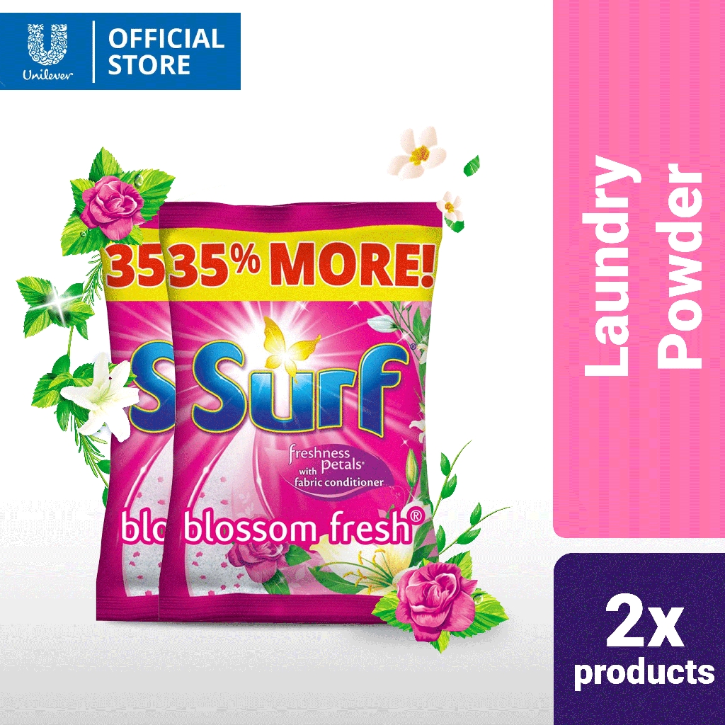 Surf Blossom Fresh Laundry Powder Detergent 2.2kg Pouch 2x | Shopee ...