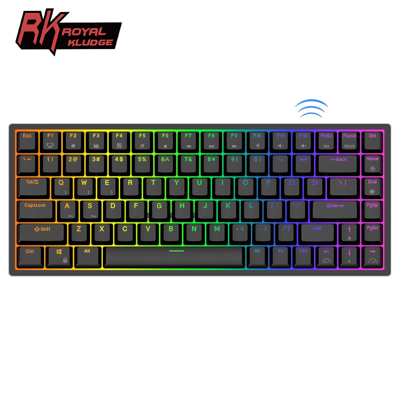 RK Royal Kludge RK84 Tri-Mode RGB 84-Keys Hot-Swappable Mechanical ...