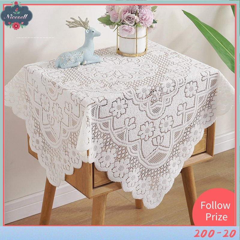 Nordic Lace Tablecloth Simple Embroidered Lace Table Cover Dustproof ...