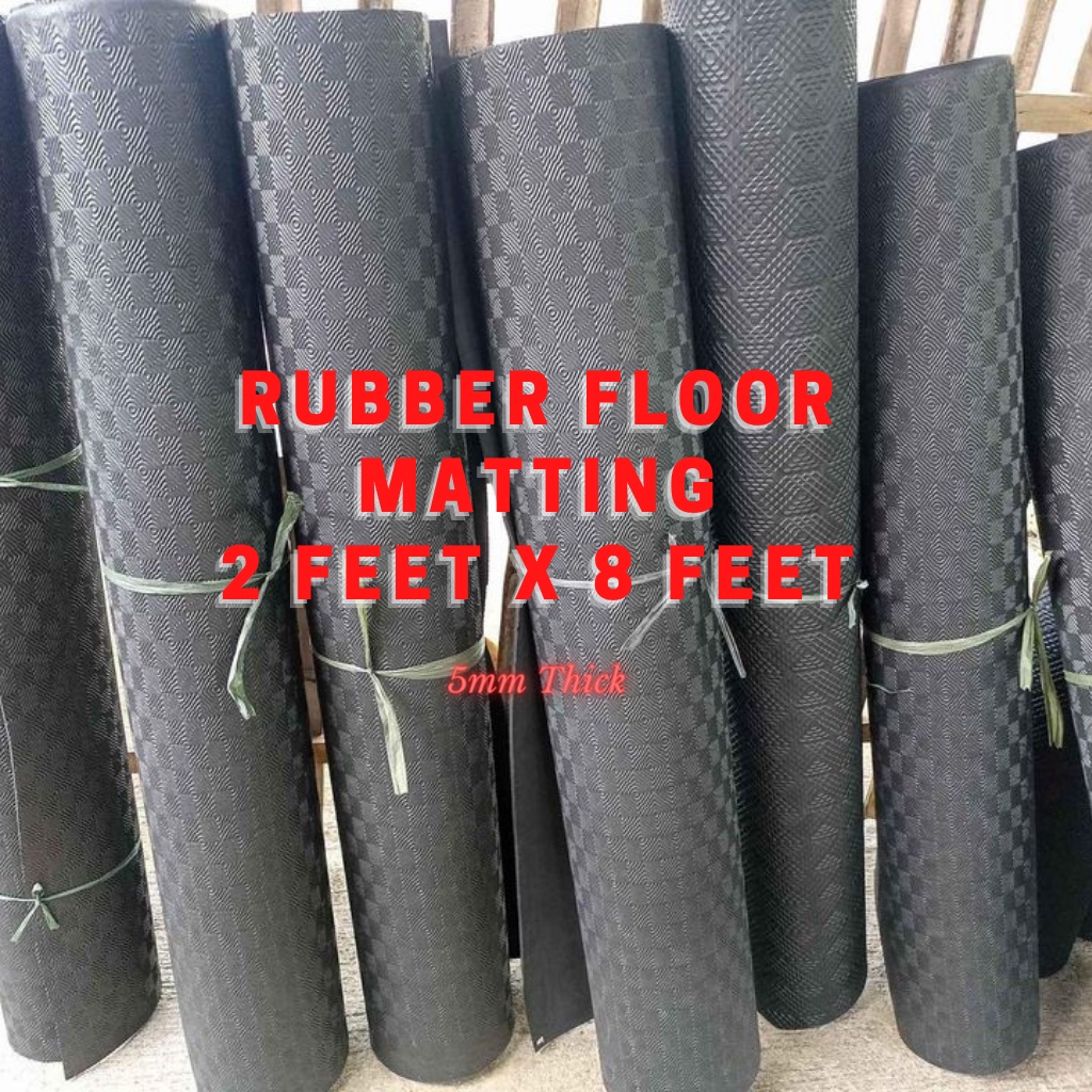 Rubber Floor Matting | Anti-Slip 2 feet x 8 feet cut | water resistant ...