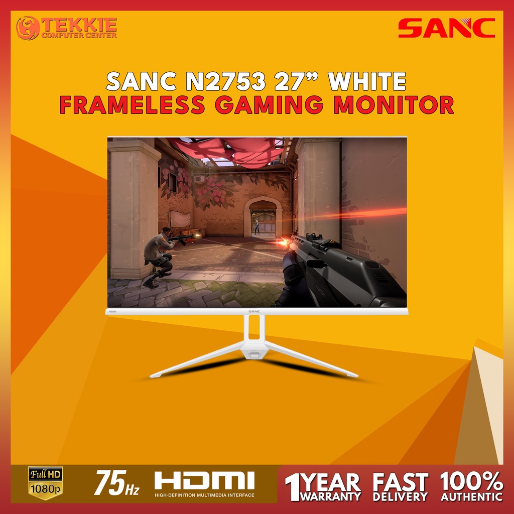 SANC N2753-W 27inch 75hz Frameless White Monitor | SANC N2453-W 23.8 ...