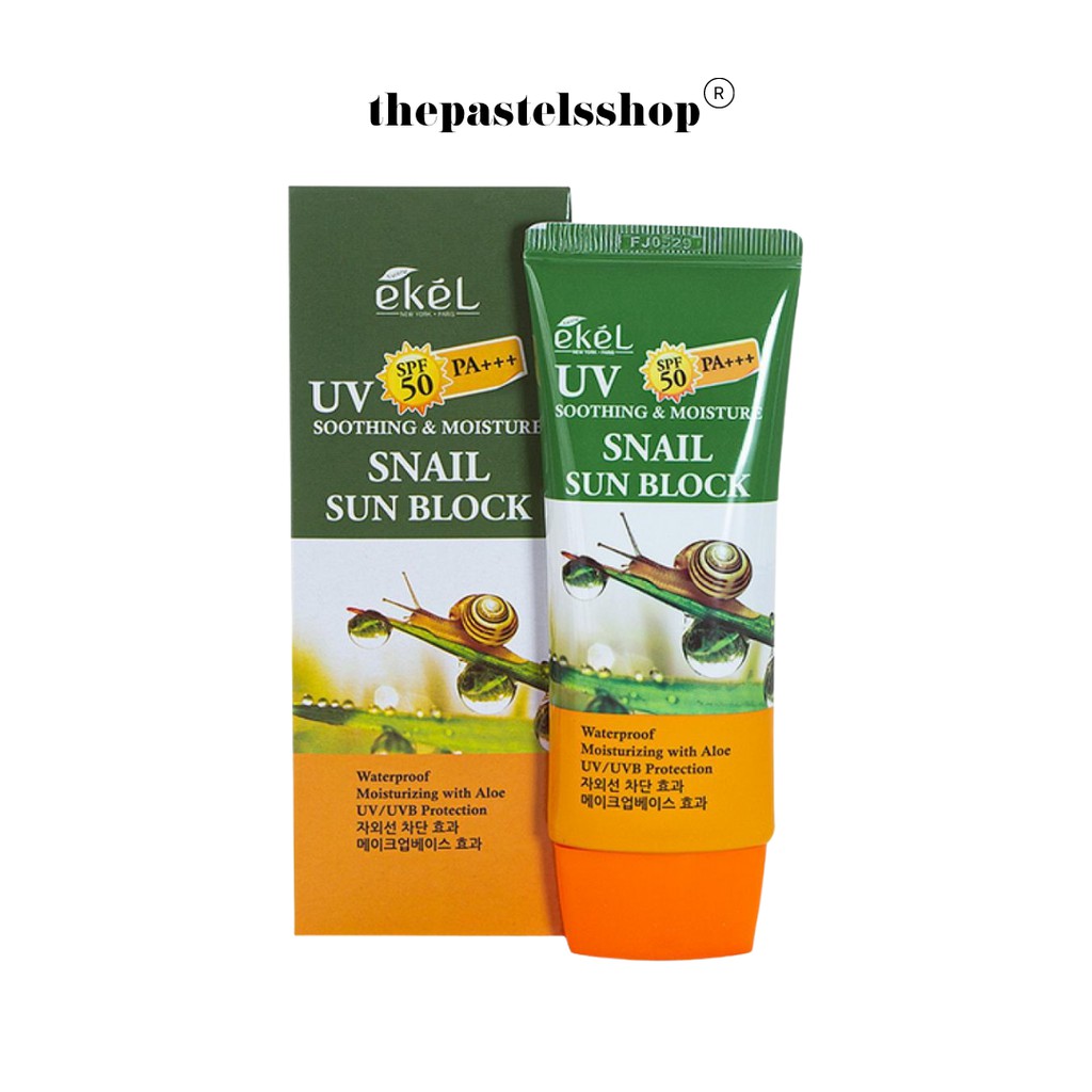 EKEL UV Snail Sun Block SPF50 PA+++ 70ml (Waterproof Moisturizing with ...