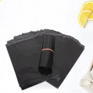 50pcs FULL BLACK polymailer courier pouch plain plastic packaging ...