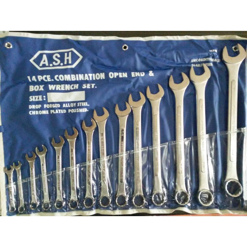 ASAHI 14 pc 3/8 to 1-1/4 Combination Wrench Set | Shopee Philippines