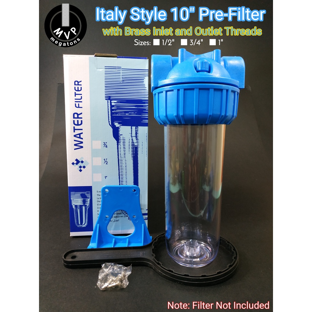 Pre Water Filter ITALY STYLE 10 Inches Single Stage Universal Housing ...