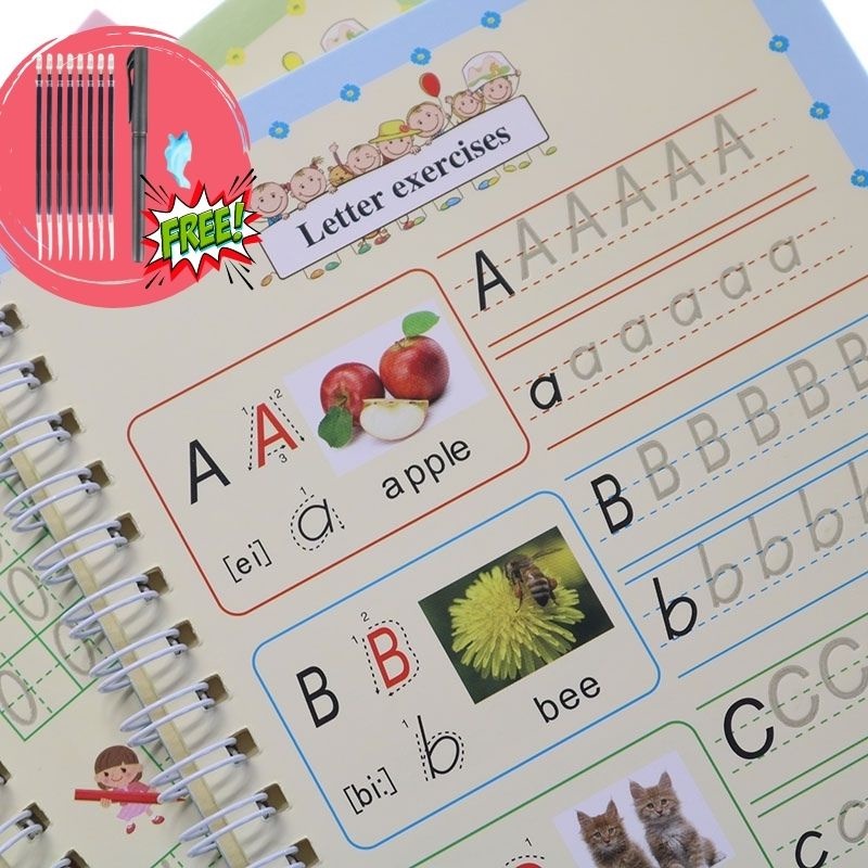 Kids Reusable Learning Copybook Reading and Writing Book Education ...