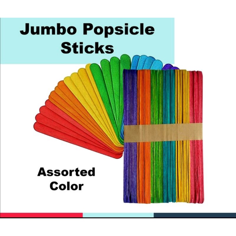 Popsicle Stick Jumbo Assorted Colors 48pcs/pack | Shopee Philippines