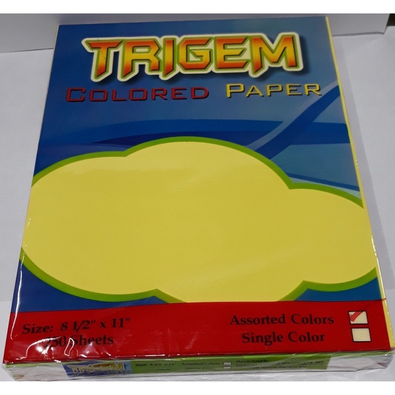 COD J&T EXPRESS Trigem Assorted Colored Paper Short 250sheets School ...