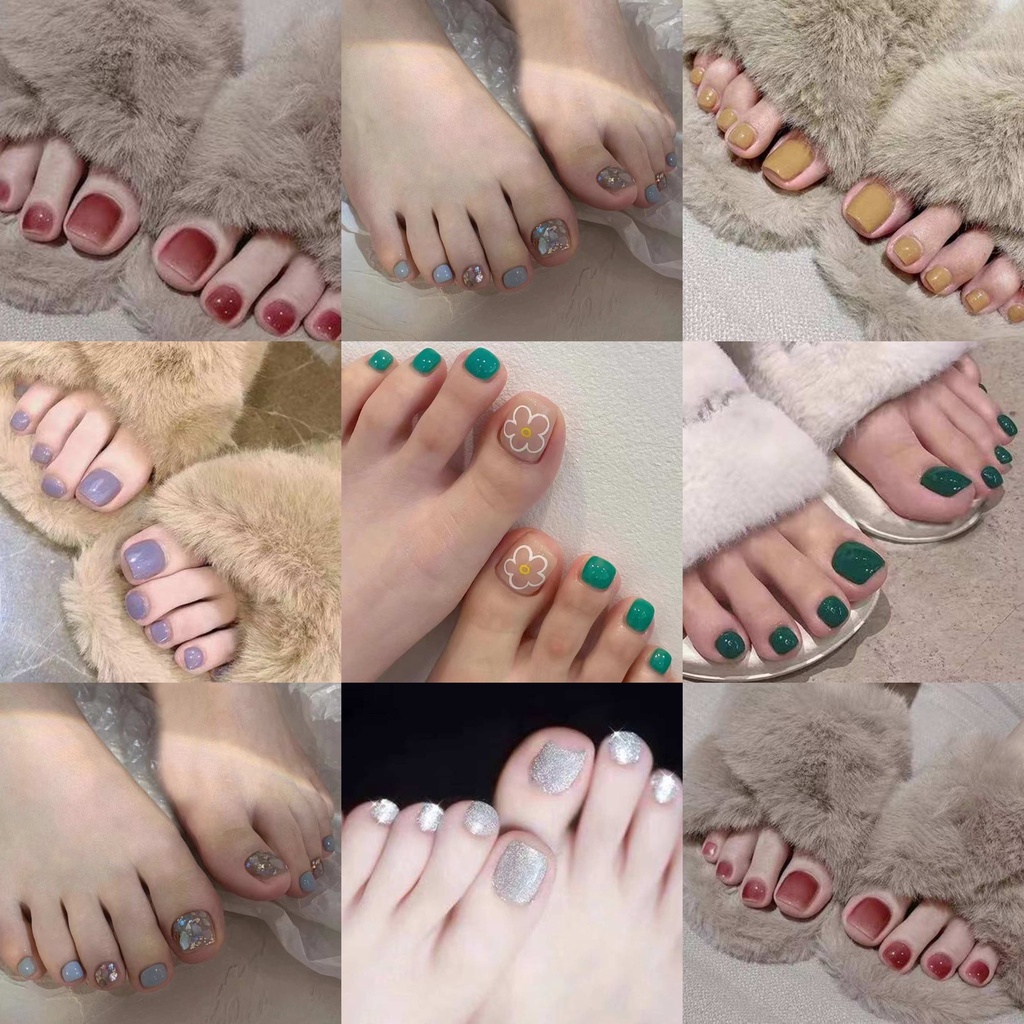 FE001-FE199 [FREE GLUE] Assorted Nail Art Design For Feet Nail Toe Fake ...