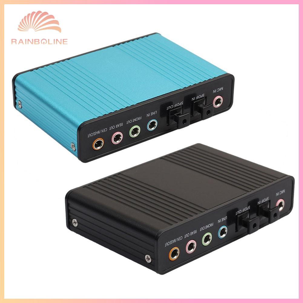 USB 6 Channel 5.1 External Optical Audio Sound Card for Notebook PC ...