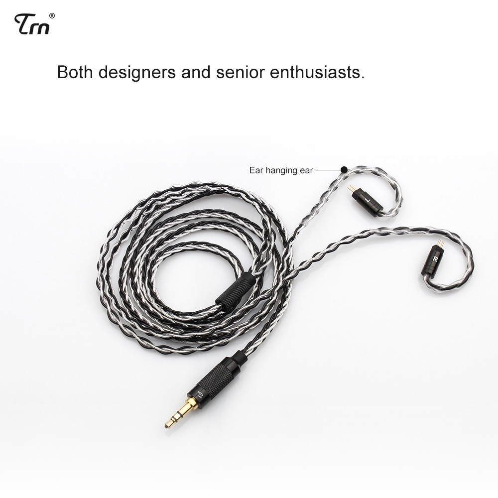 TRN MMCX/2Pin Connector 3.5/2.5Balanced 8 Core Copper Silver Mixed Cable For TRN V80/V20 ZSN ES4 ...