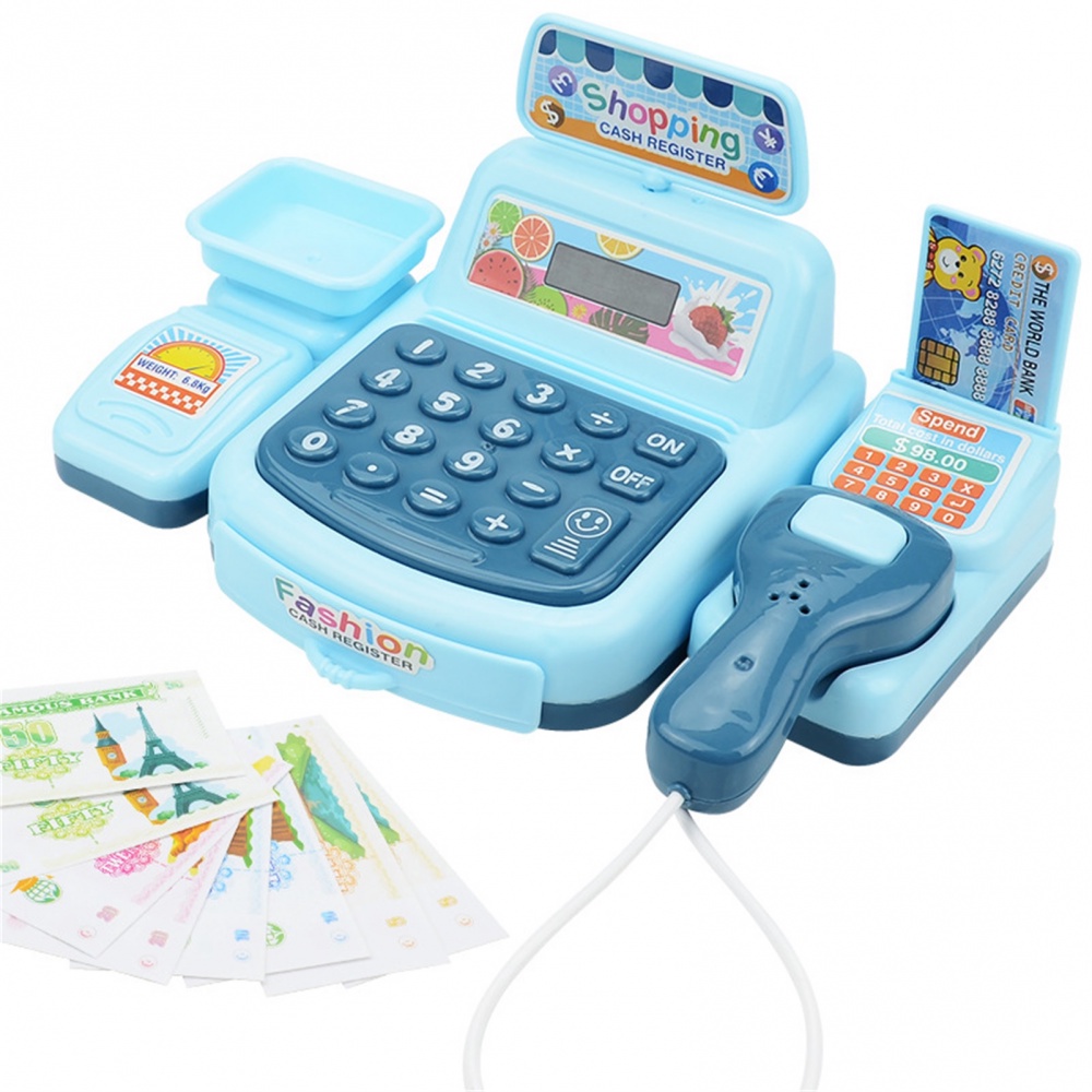 Cashier Toy Cash Register Playset Pretend Play Toy Fun Supermarket Shop ...