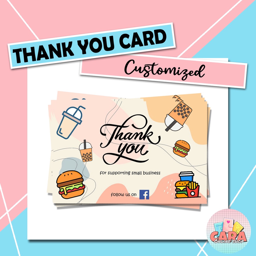 Customized Thank You Card / 10pcs / Personalized / Business Thank You ...