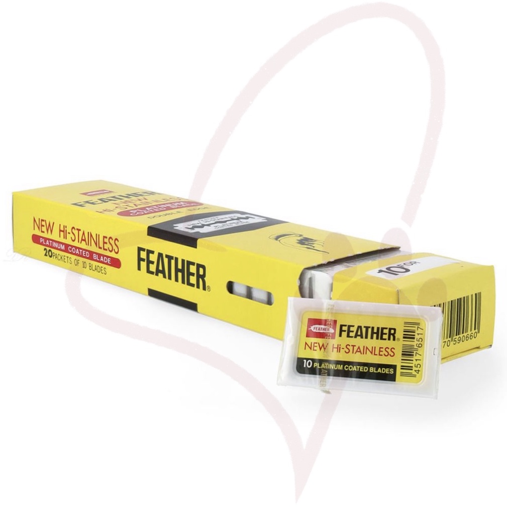Feather platinum coated stainless steel double edge safety razor blades ...