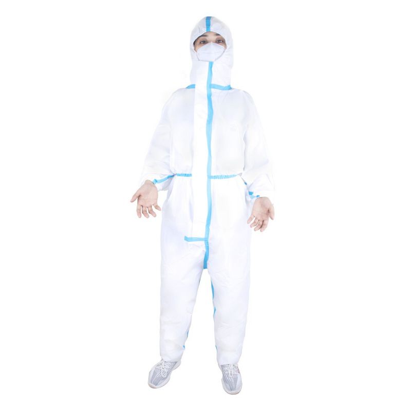 PPE SUIT WITH BLUE STRIPS DISPOSABLE | Shopee Philippines