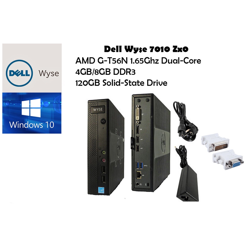 Dell Wyse 7010 Thin Client Mini PC CPU unit USED AMD Dual Core 4GB 8GB ...