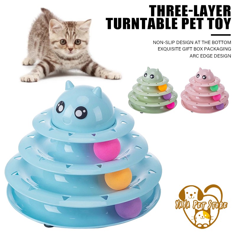 Pets Interactive Toys Cats Four-Tier Turntable Pet Intellectual Track ...