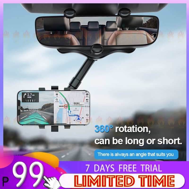 Rotatable and Retractable Car Phone Holder Rearview Mirror Driving ...