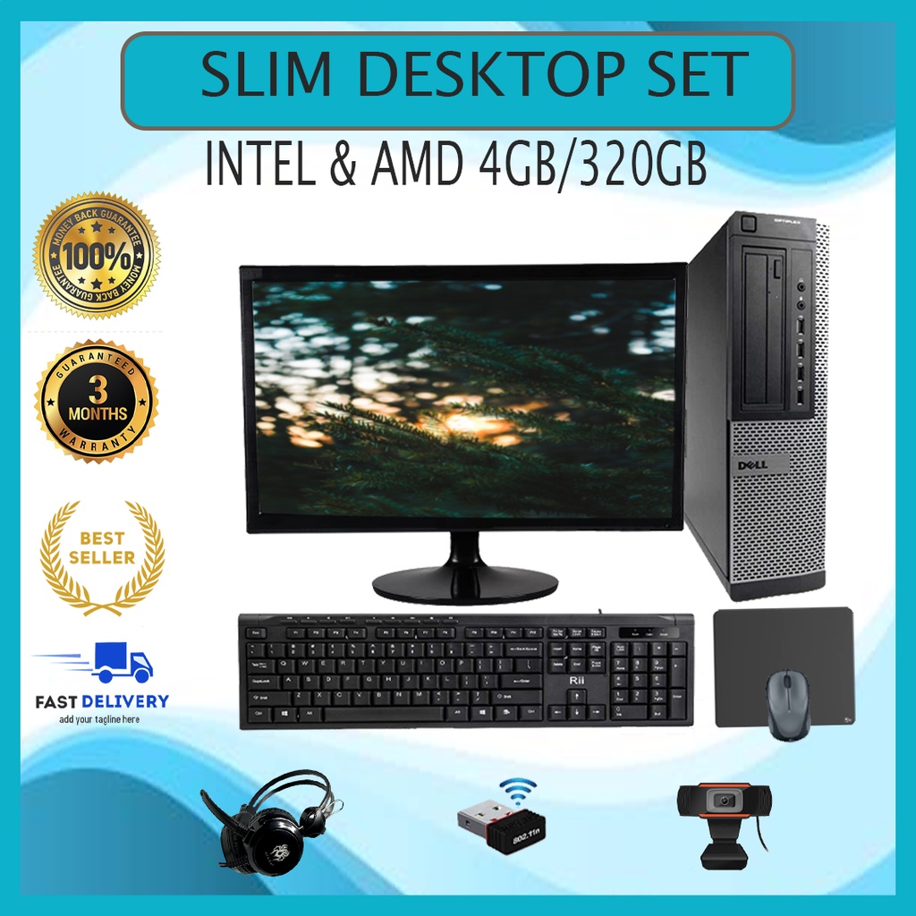 DESKTOP COMPLETE SET INTEL I3 I5 And AMD A6 22 AND 24 INCHES