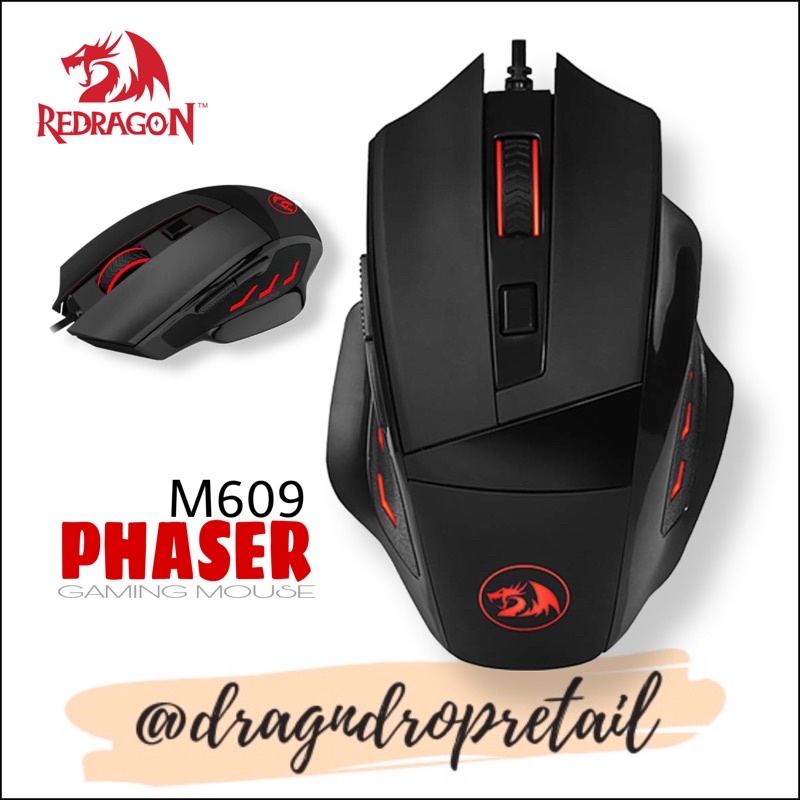 Redragon PHASER M609 Wired USB Gaming Mouse 3200 DPI/LED Lighting for ...
